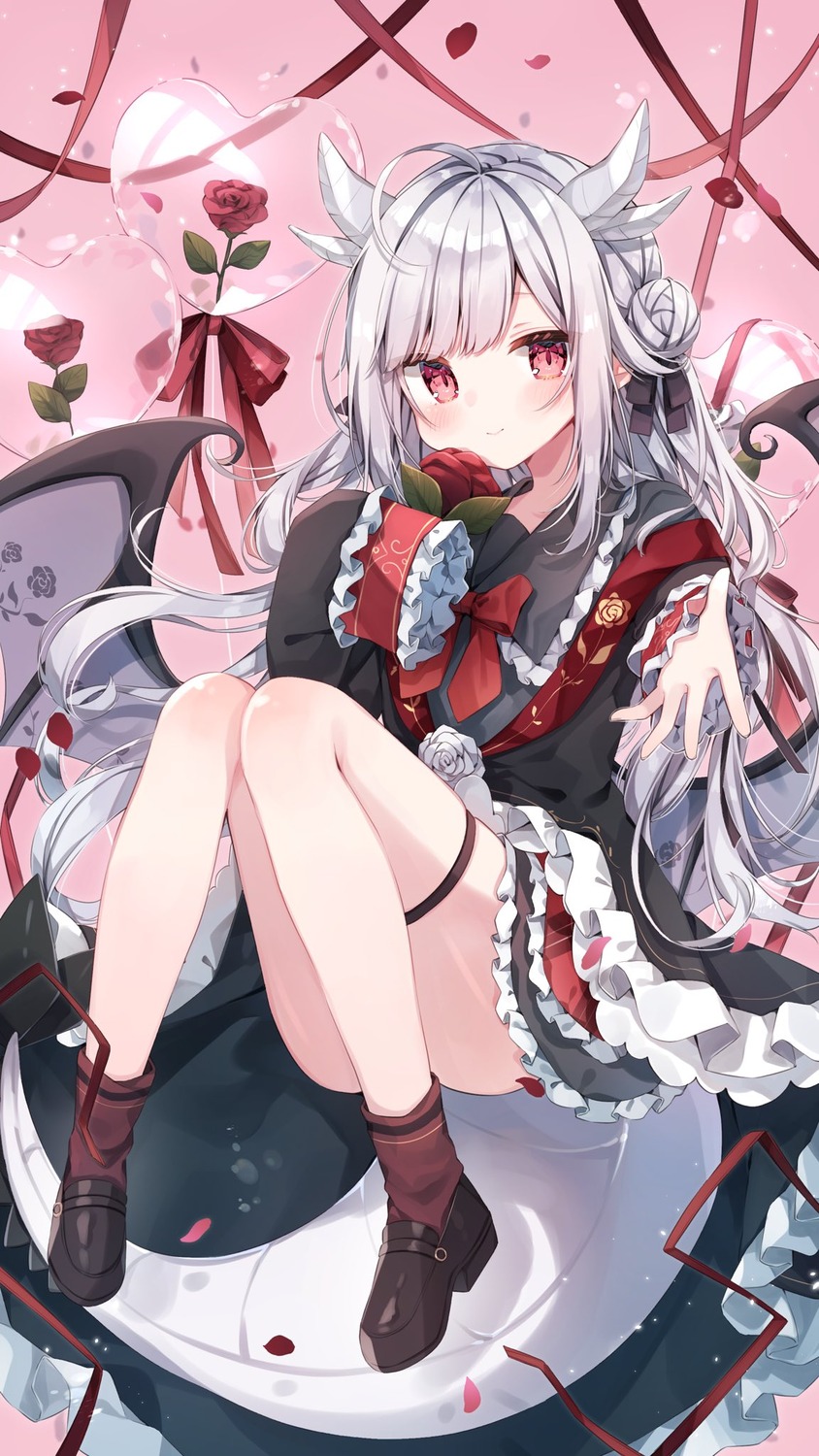 heripiro indie virtual youtuber kamuri amuru dress garter horns skirt lift tail wings | #1101854 ...